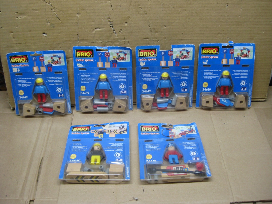 Vintage BRIO Builder System Figurine Sets: (4) #34619, (1) 34618 & (1 ...