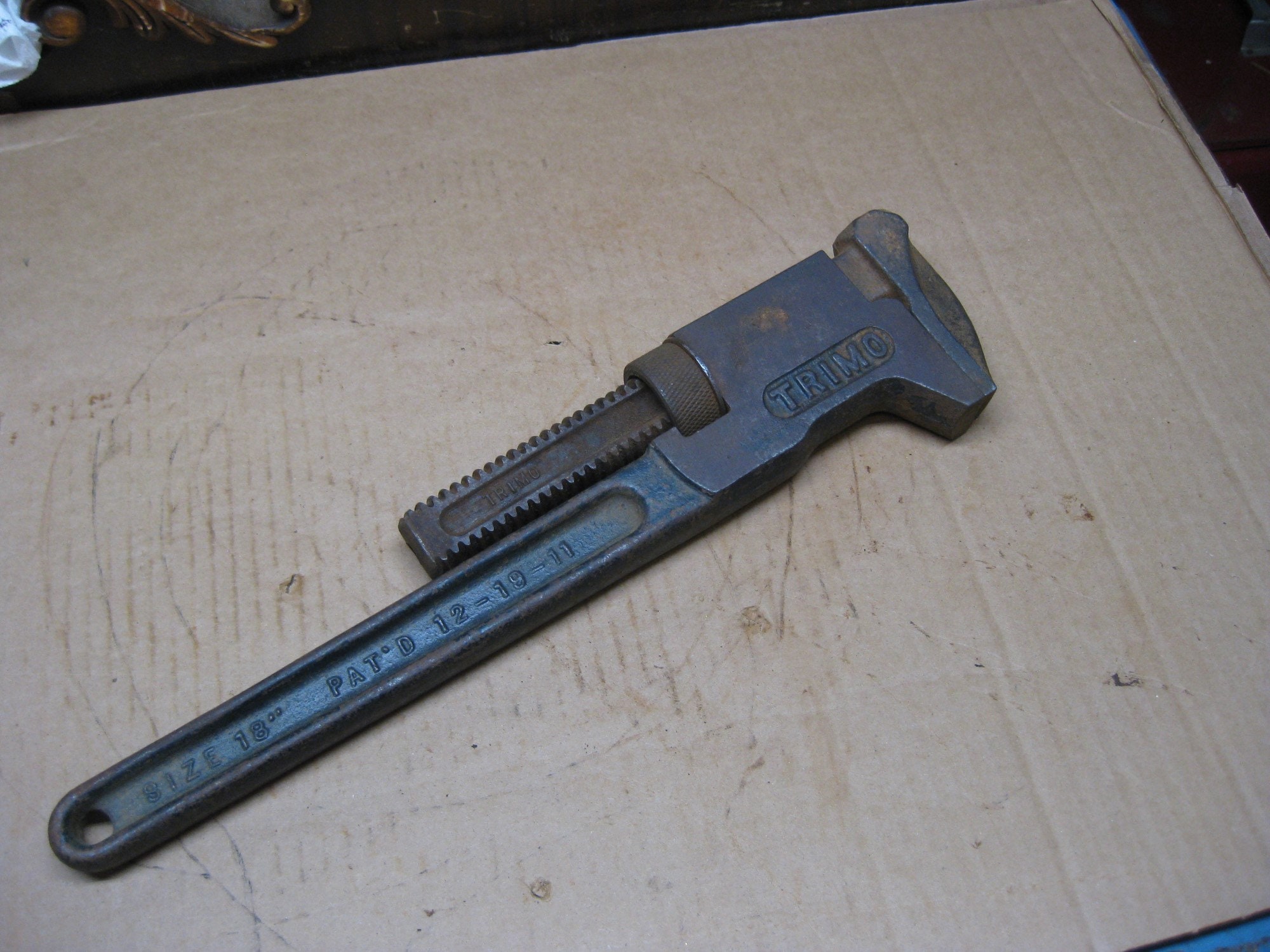 Vintage Trimont Mfg. Co. TRIMO 18 Pipe Wrench Pat'd - Etsy