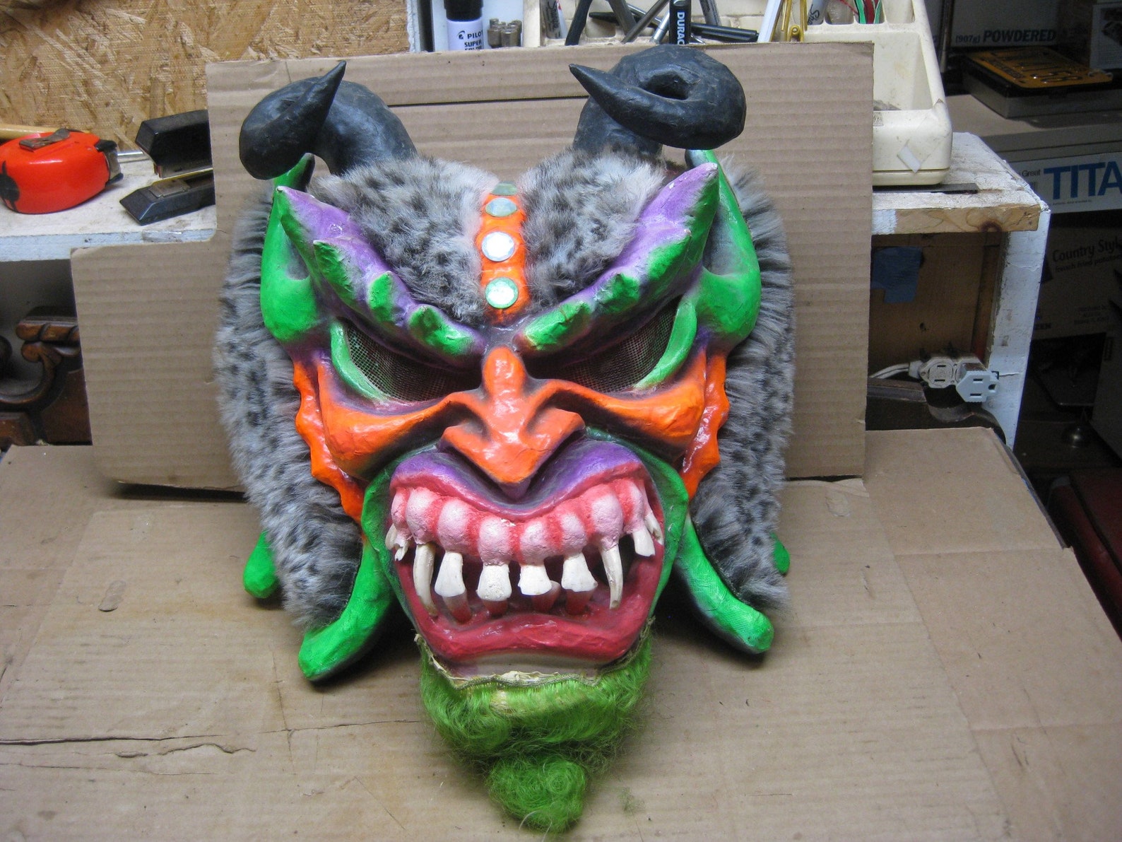 Custom / Handmade Scary Clown Mask - Halloween / Mardi Gras Mask ...