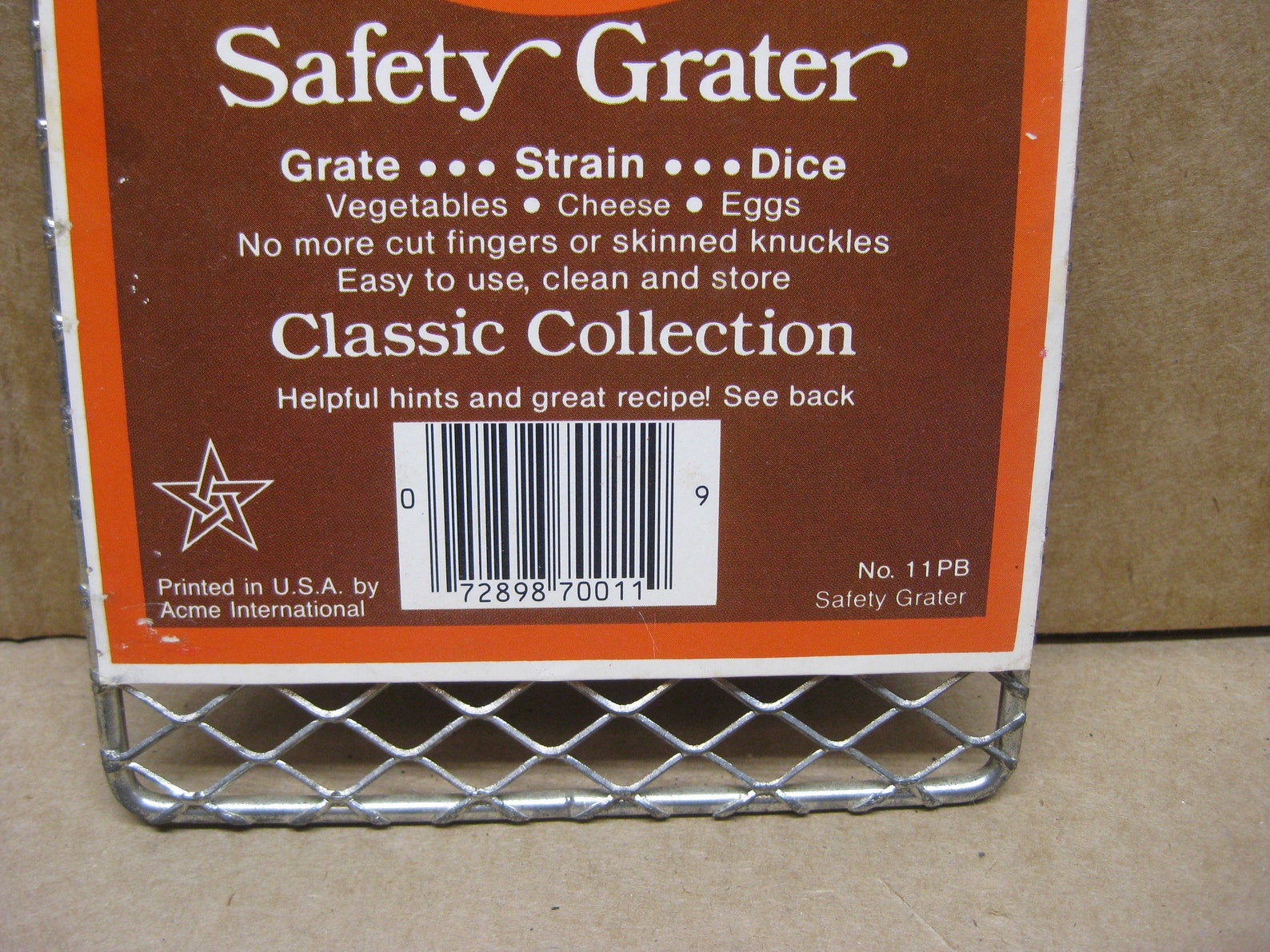 Vintage ACME Italy Safety Grater Straining Grating Dicing New Old Stock ...