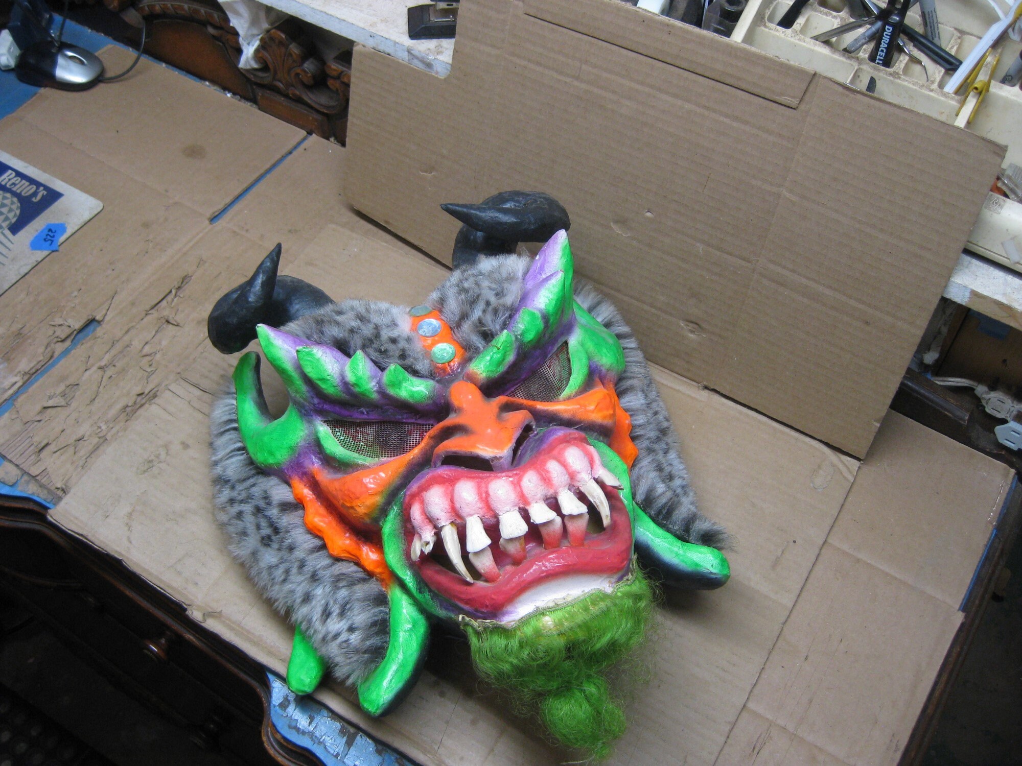 Custom / Handmade Scary Clown Mask - Halloween / Mardi Gras Mask ...