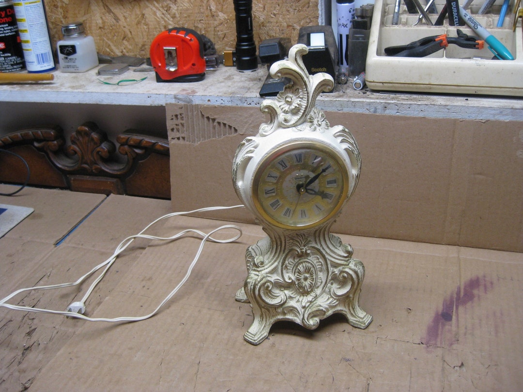 Vintage United Clock Corp. Cast Iron Mantle Clock No. 82 - Tested and ...