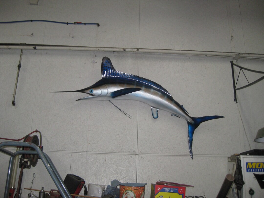 Vintage 81" Half Mount Blue Marlin Wall Hang / Fish Décor - Etsy