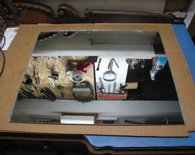 Vintage Electro Copper Plated Mirror Glass - 20" X 16" X .25" Thick ...