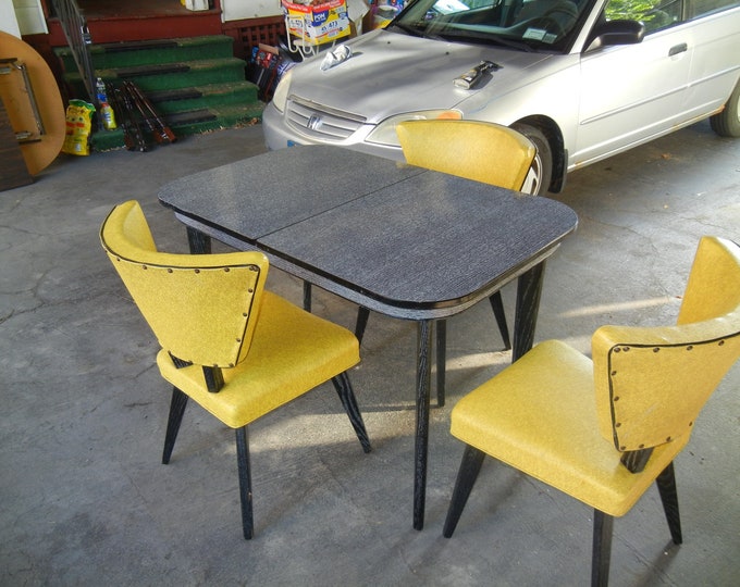 Vintage Mid Century Modern Retro Formica Kitchen Table and Chairs Royal ...