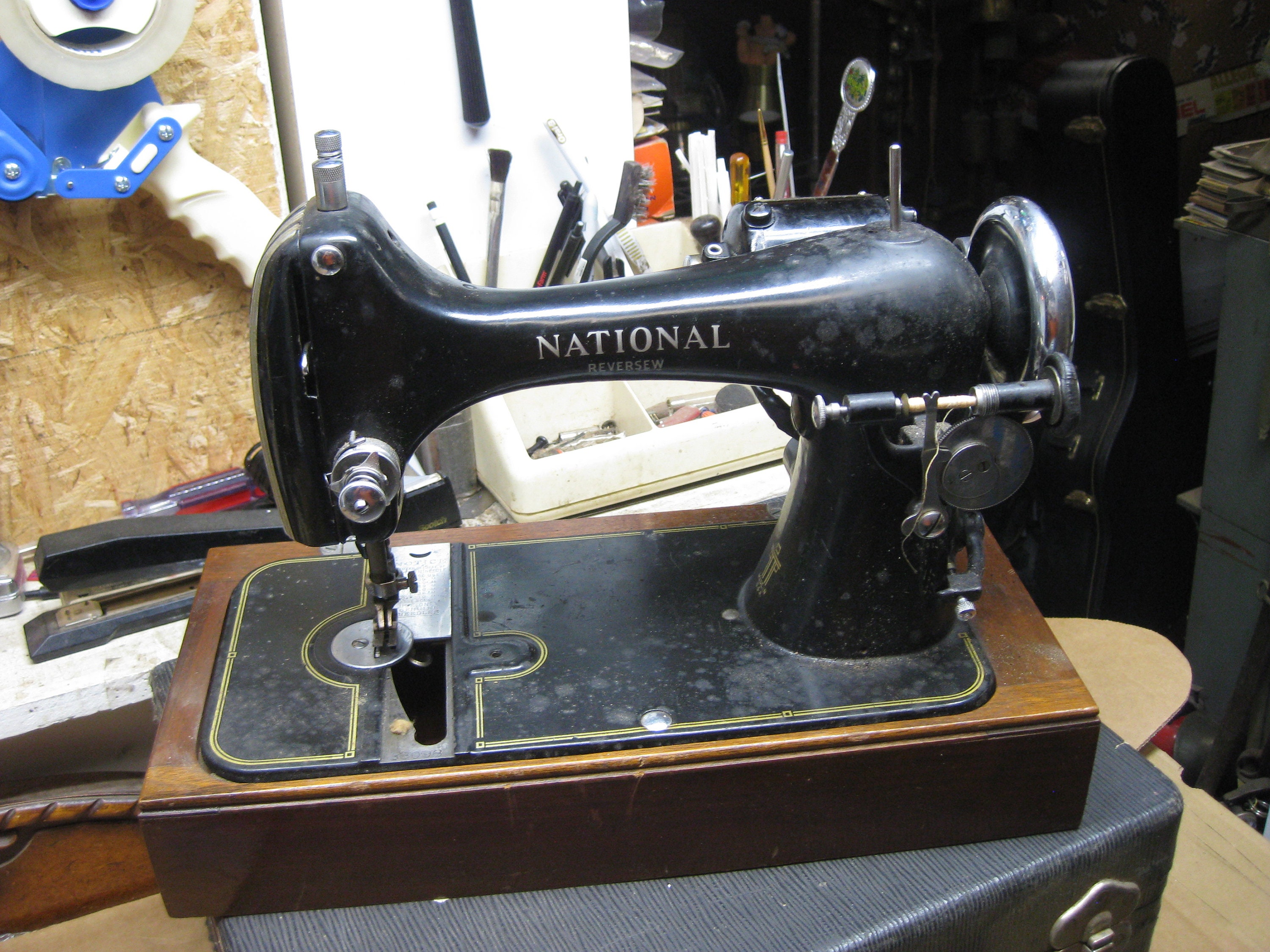 Vintage National Sewing Machine W/ Case Motor Runs No Foot Pedal - Etsy
