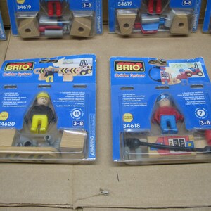 Vintage BRIO Builder System Figurine Sets: (4) #34619, (1) 34618 & (1 ...
