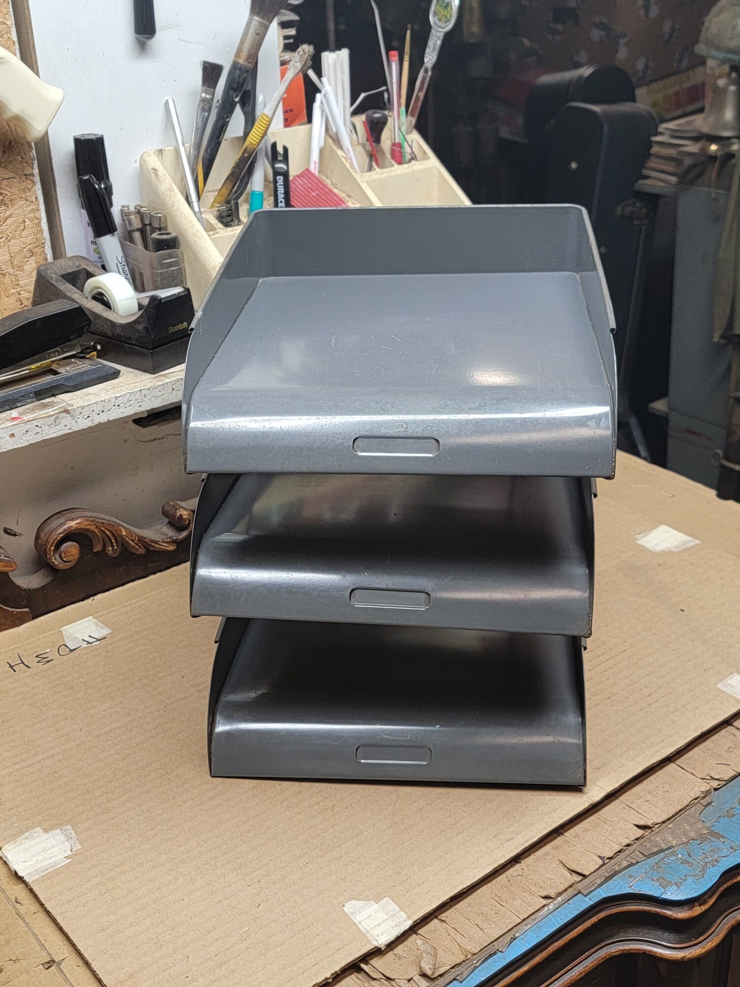 Vintage Industrial Metal Stackable Desk File by Cole - Etsy