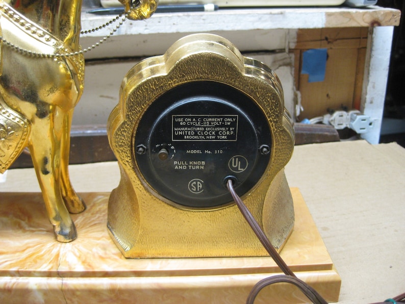Vintage MCM United Clock Co. Mantle Clock W/ Gold Tone Horse - Etsy