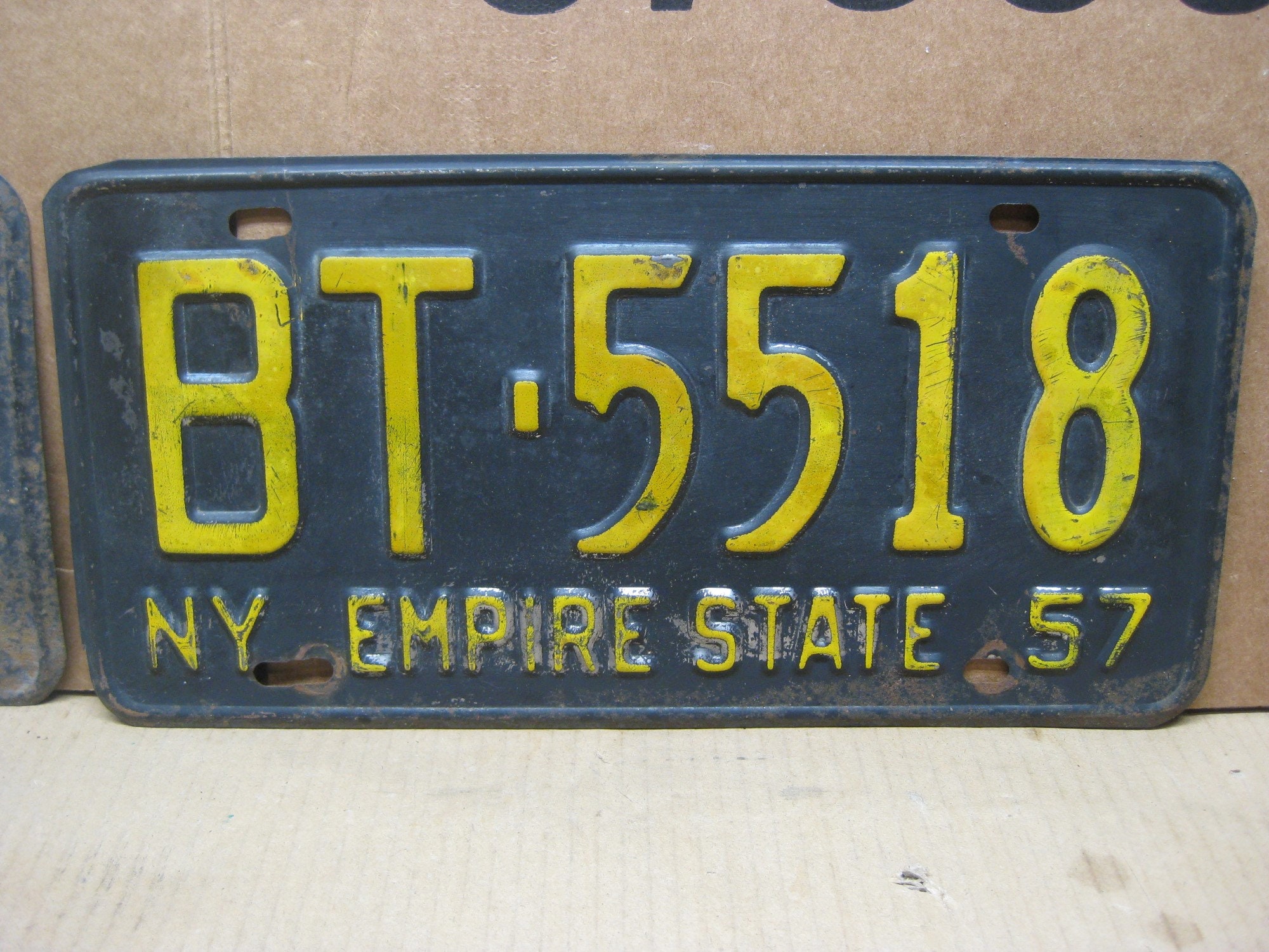 Vintage 1957 New York State License Plate Set Plate No. - Etsy