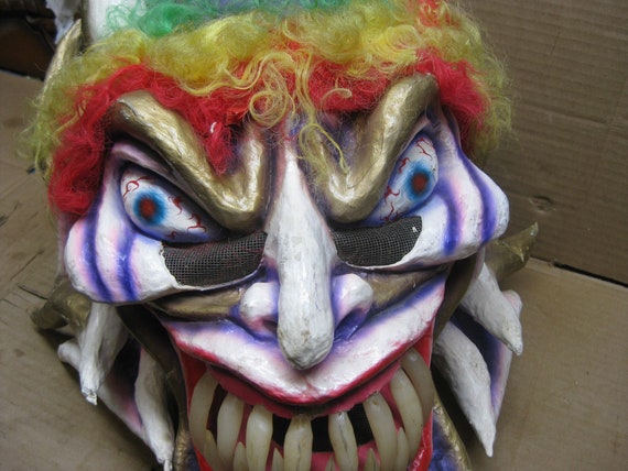 Custom / Handmade Scary Clown Mask - Halloween / Mard… - Gem