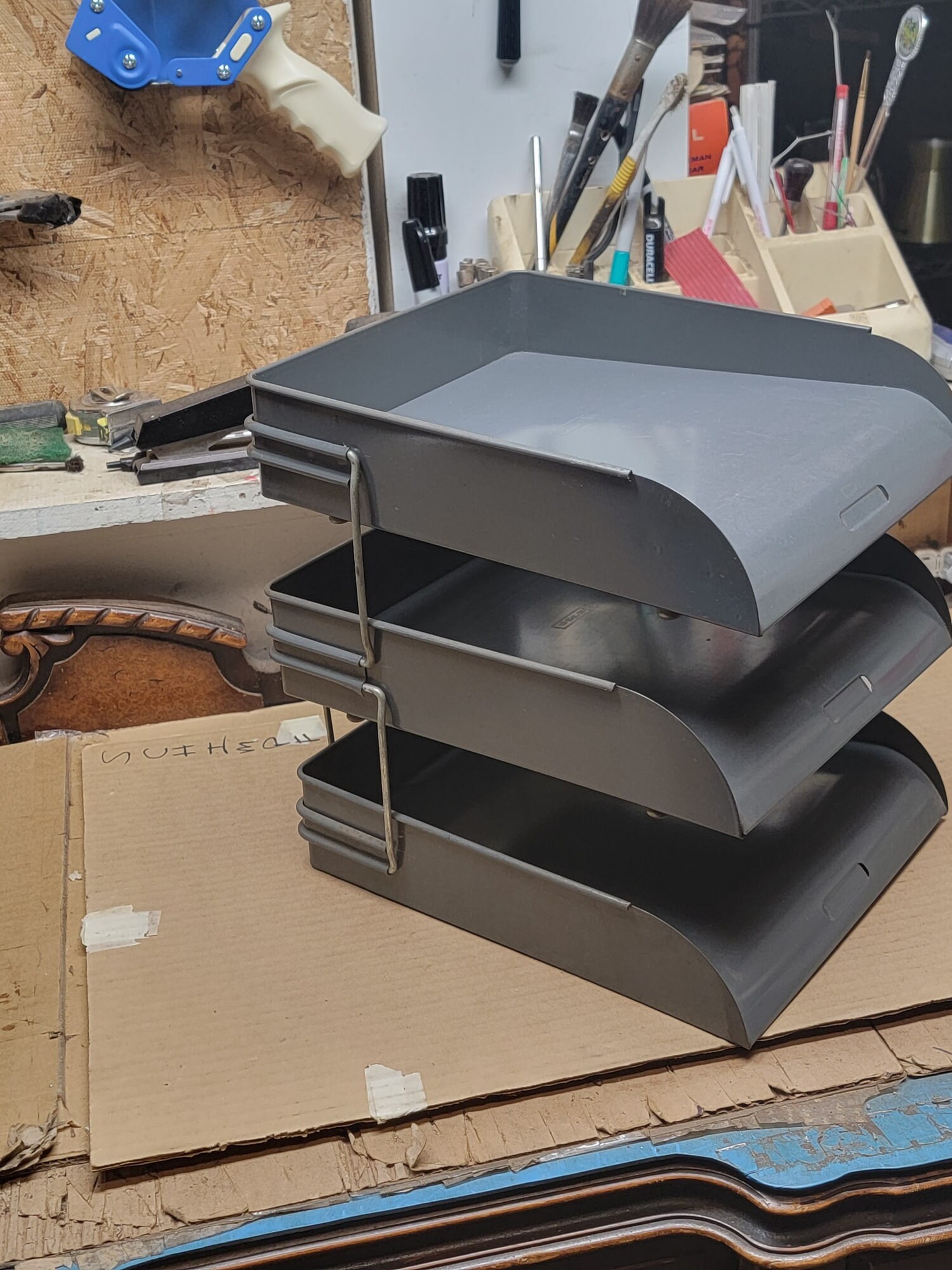 Vintage Industrial Metal Stackable Desk File by Cole - Etsy