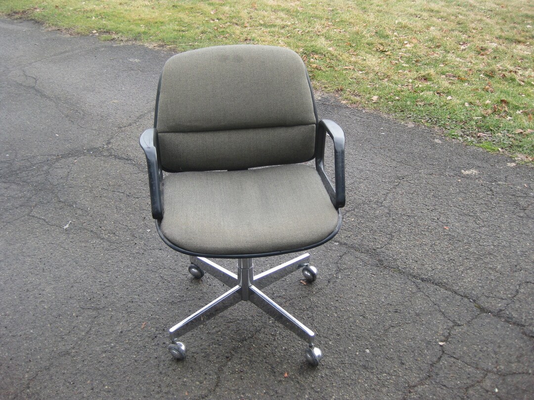 Vintage MCM All Steel Adjustable Swivel Office Chair - Old IBM Office ...