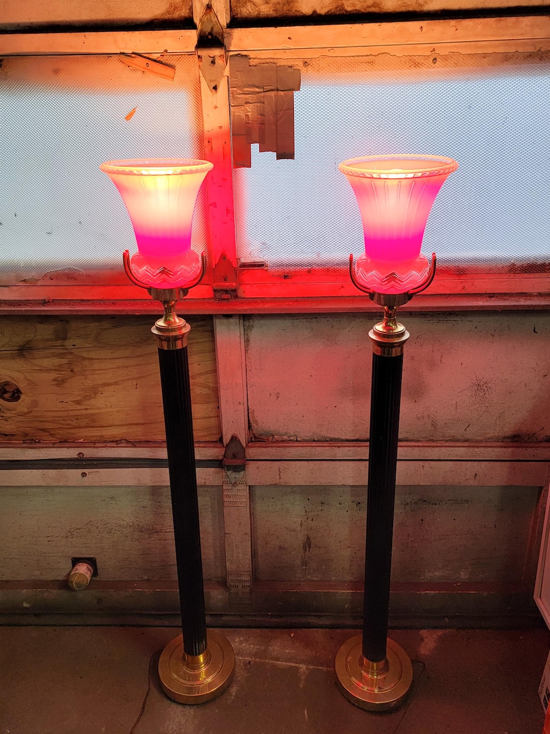 Vintage Torchiere Funeral Parlor Stanchion Lights - Tall Funeral Home ...