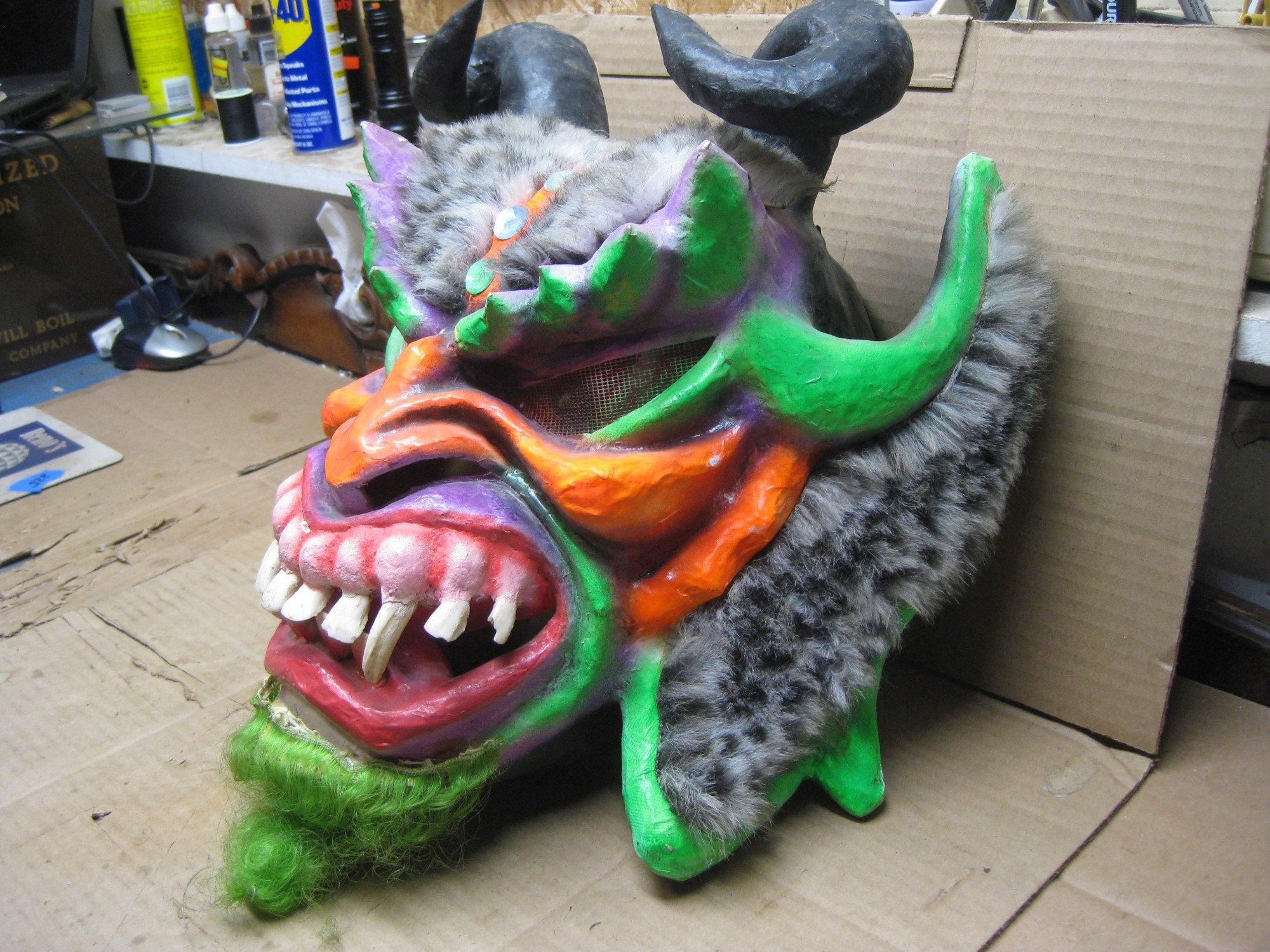 Custom / Handmade Scary Clown Mask - Halloween / Mardi Gras Mask ...