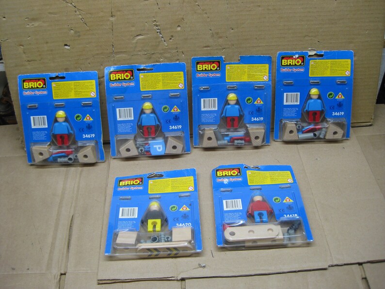 Vintage BRIO Builder System Figurine Sets: (4) #34619, (1) 34618 & (1 ...