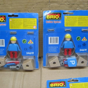 Vintage BRIO Builder System Figurine Sets: (4) #34619, (1) 34618 & (1 ...