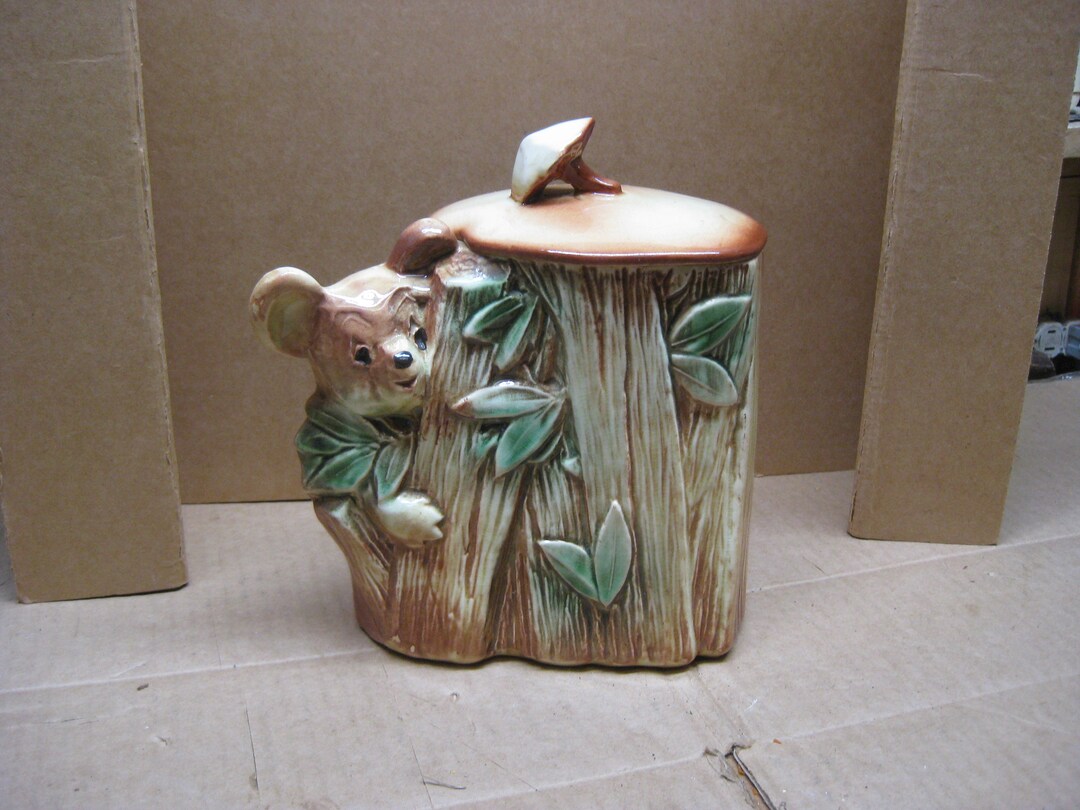 Vintage Mccoy USA Cookie Jar W/ Lid Koala Bear on Bamboo Tree - Etsy