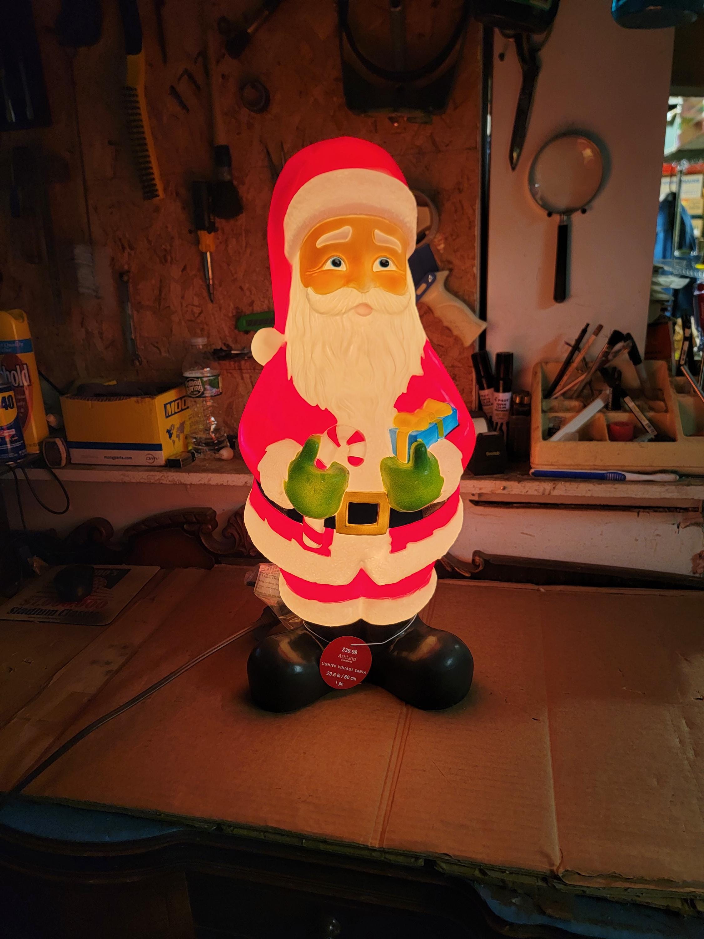 New Old Stock Lighted Plastic Santa Clause by Ashland Sold Through ...