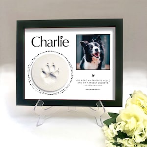 Pet Memorial Shadow Box Frame: Paw Print Holder, Pet Loss Gift With ...