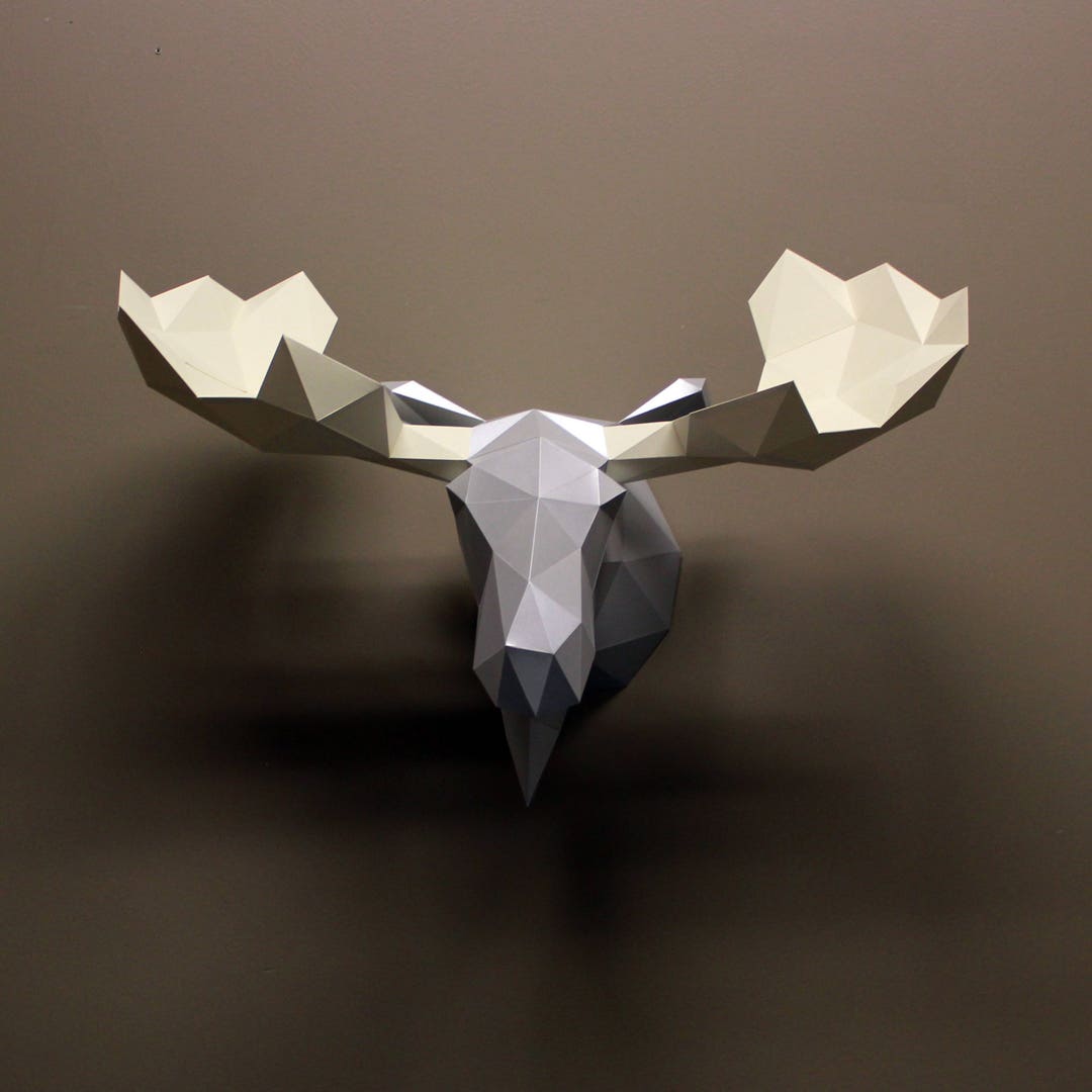 Paper Moose Head DIY Papercraft Moose Paper Sculpture Kit - Etsy