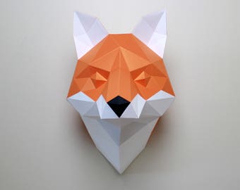 Paper Fox Head - Etsy