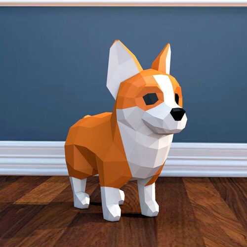 Corgi Paper Craft Digital Template Origami PDF Download | Etsy UK
