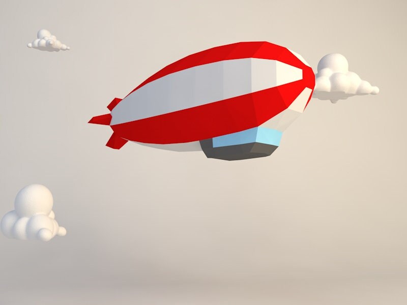 Blimp DIY Sculpture. DIY Blimp Papercraft Blimp Papercraft | Etsy