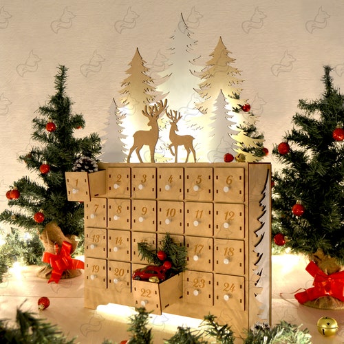 Christmas Advent Calendar SVG Laser Cut Files. Digital - Etsy