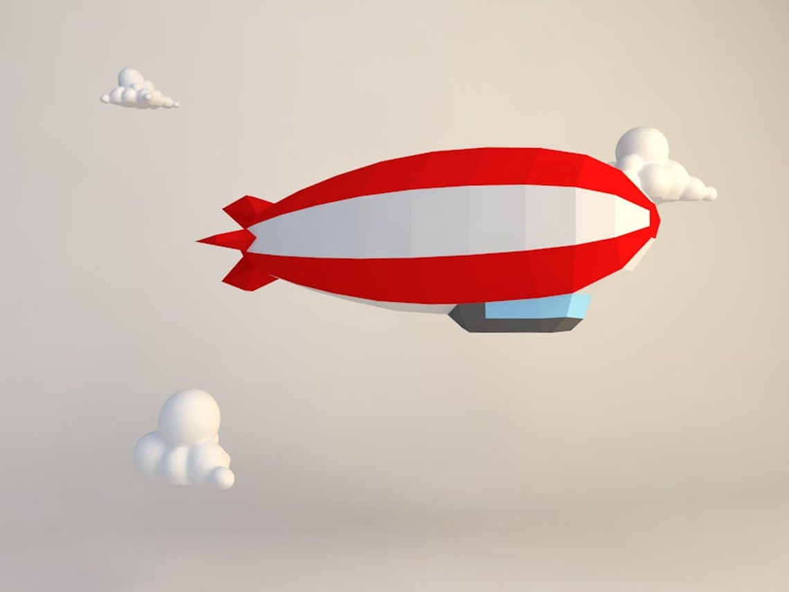 Blimp DIY Sculpture. DIY Blimp Papercraft Blimp Papercraft | Etsy Australia