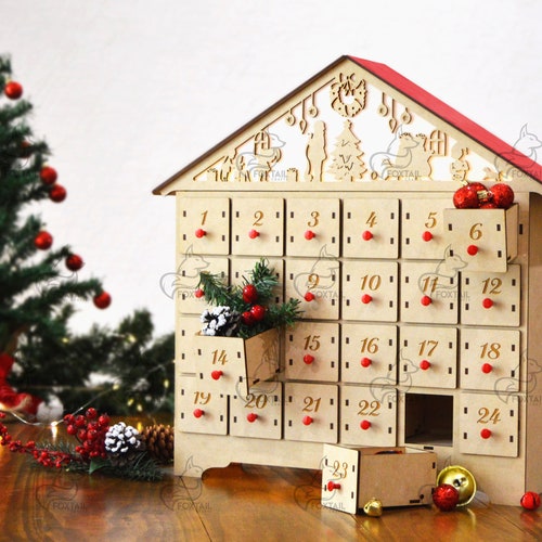 Christmas Advent Calendar SVG Laser Cut Files. Digital - Etsy