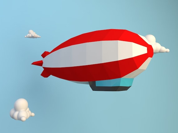 Blimp DIY Sculpture. DIY Blimp Papercraft Blimp Papercraft | Etsy