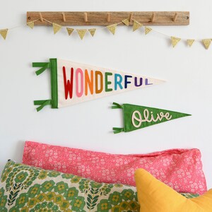 Muted Rainbow Wonderful Pennant Flag - Etsy