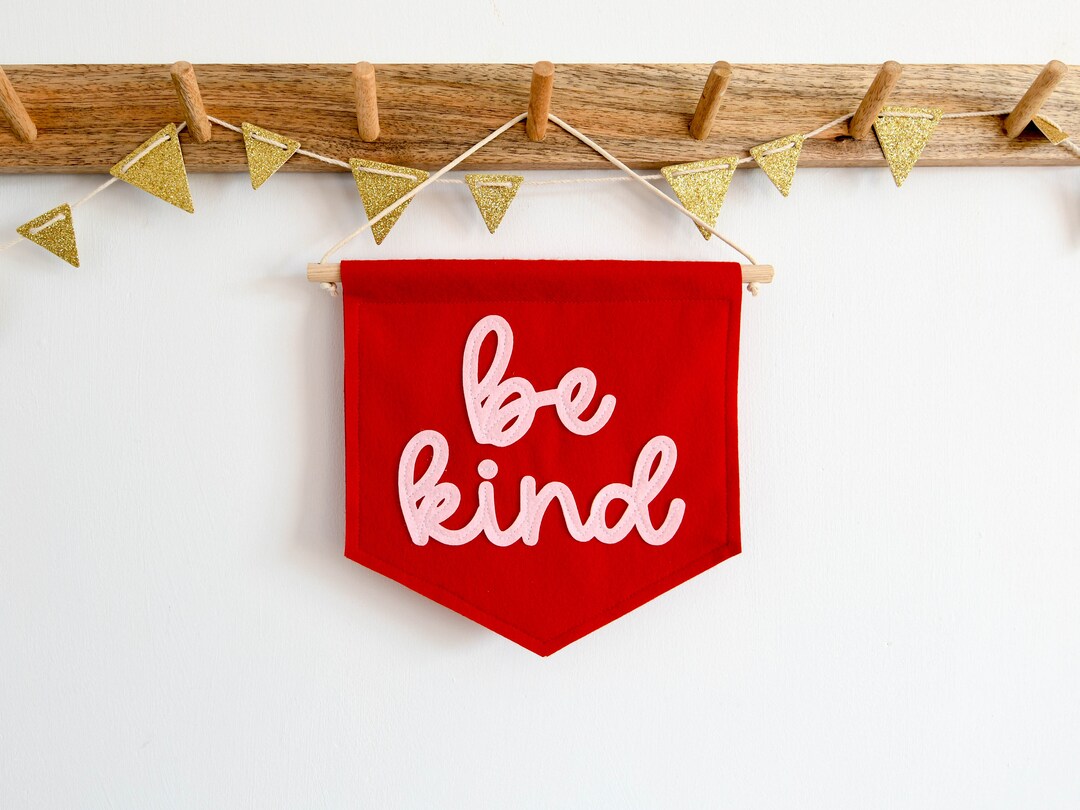 Be Kind Mini Felt Banner Nursery Wall Decor Kids Room Flag - Etsy