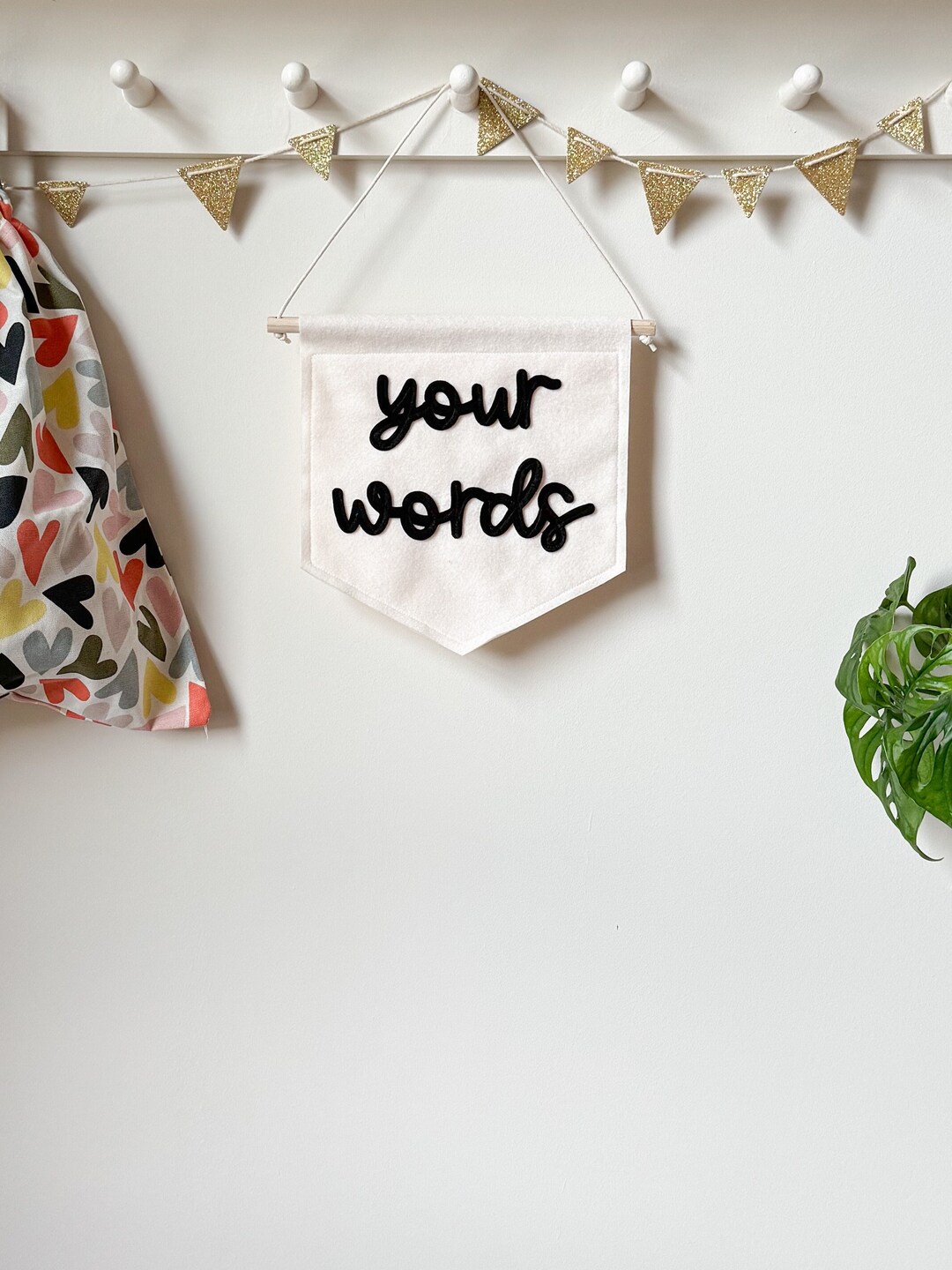 Customised Mini Felt Banner Personalised Nursery and Kids Room Wall ...
