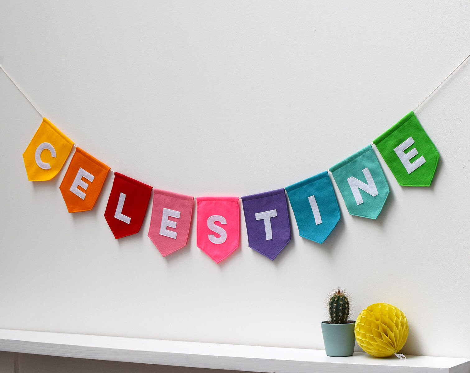Bright Coloured Name Bunting Custom Name Banner Personalised - Etsy