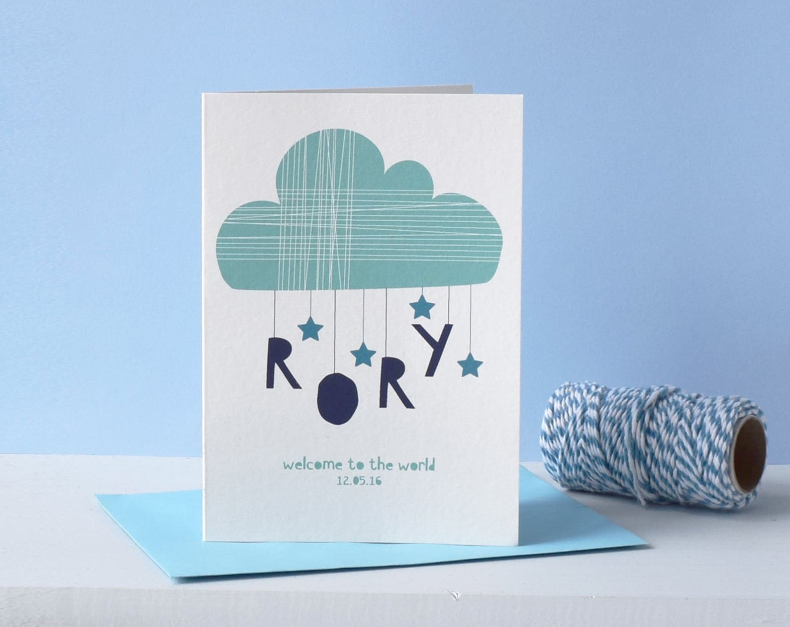 Personalised New Baby Card: Cloud & Name, Keepsake Card - Etsy UK
