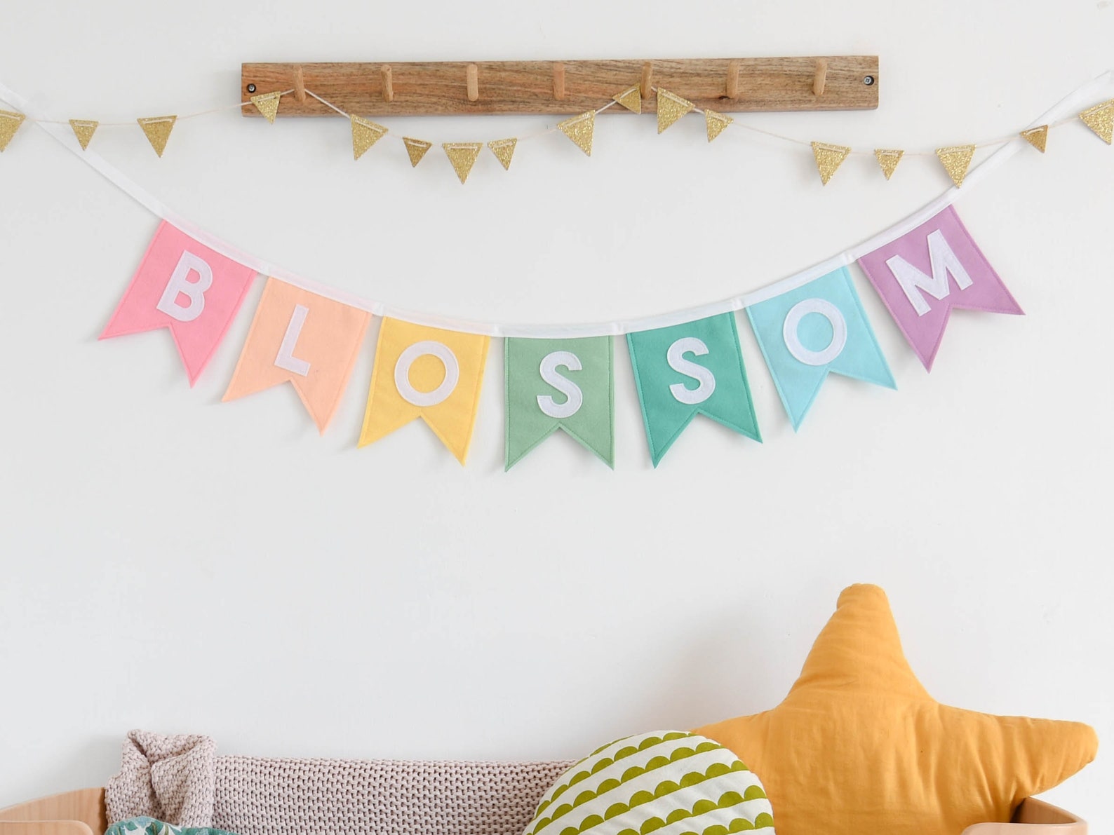 Pastel Rainbow Custom Name Banner Personalised Bunting Kids - Etsy UK