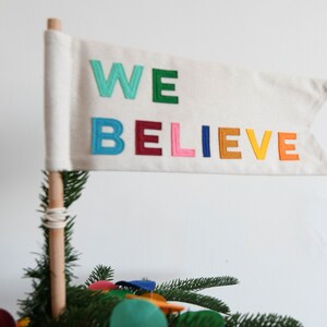 We Believe Christmas Tree Topper Flag - Etsy UK