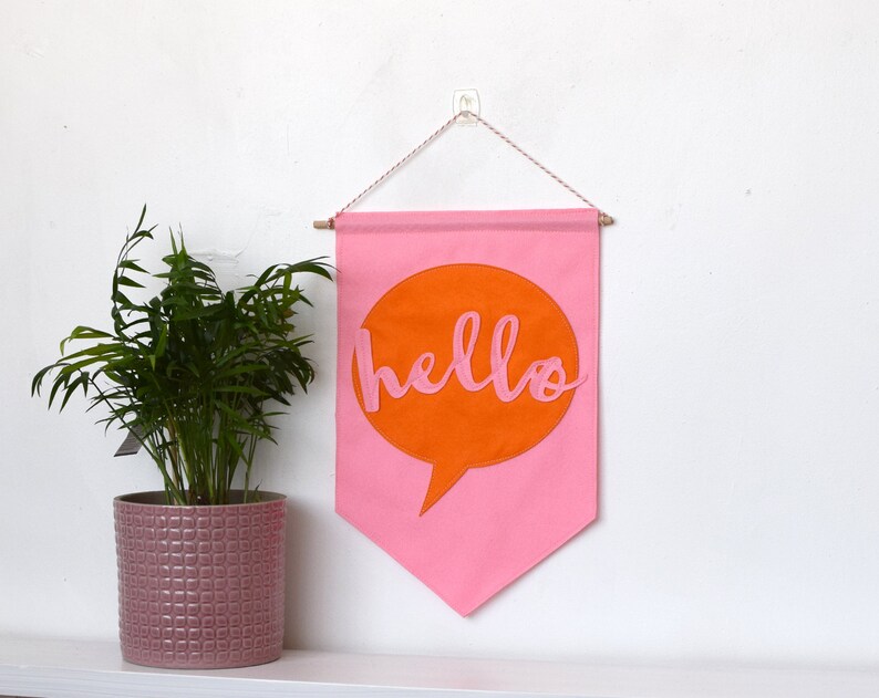 Hello Banner Felt Banner Felt Flag Pennant Flag Bright | Etsy UK