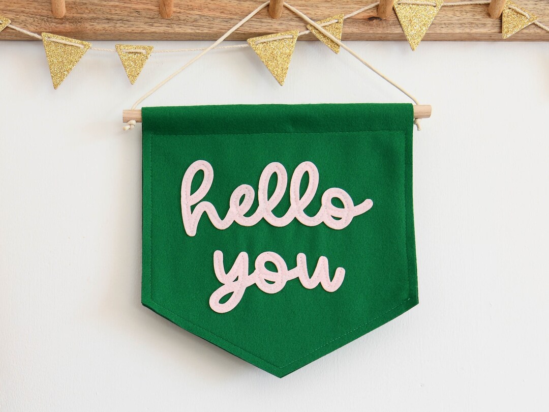 Hello You Mini Felt Wall Banner Hallway Decor Gift for Friend - Etsy