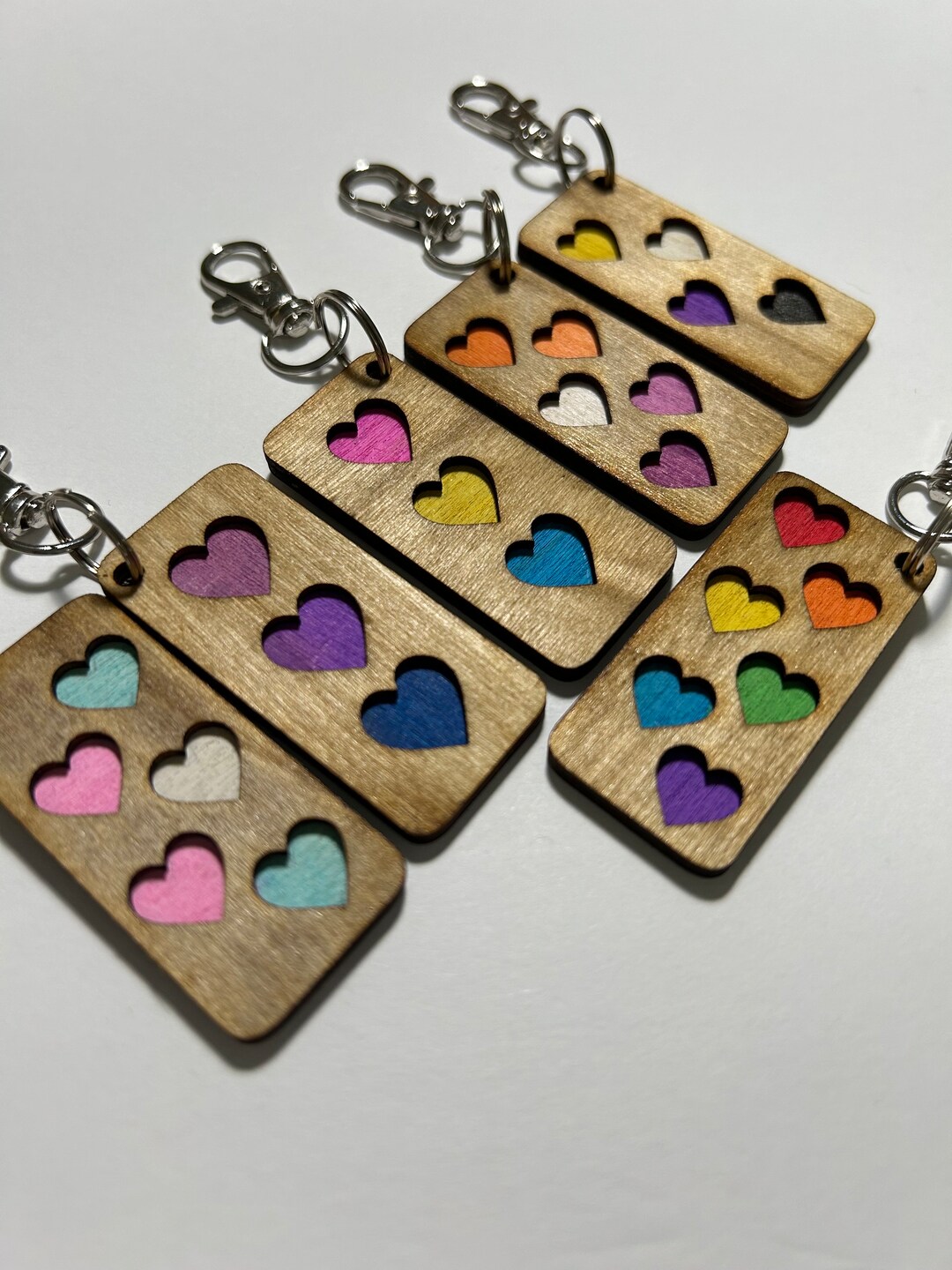 Handmade LGBT Gay Pride Wooden Keychain Lesbian Rainbow Gay Enby Non ...