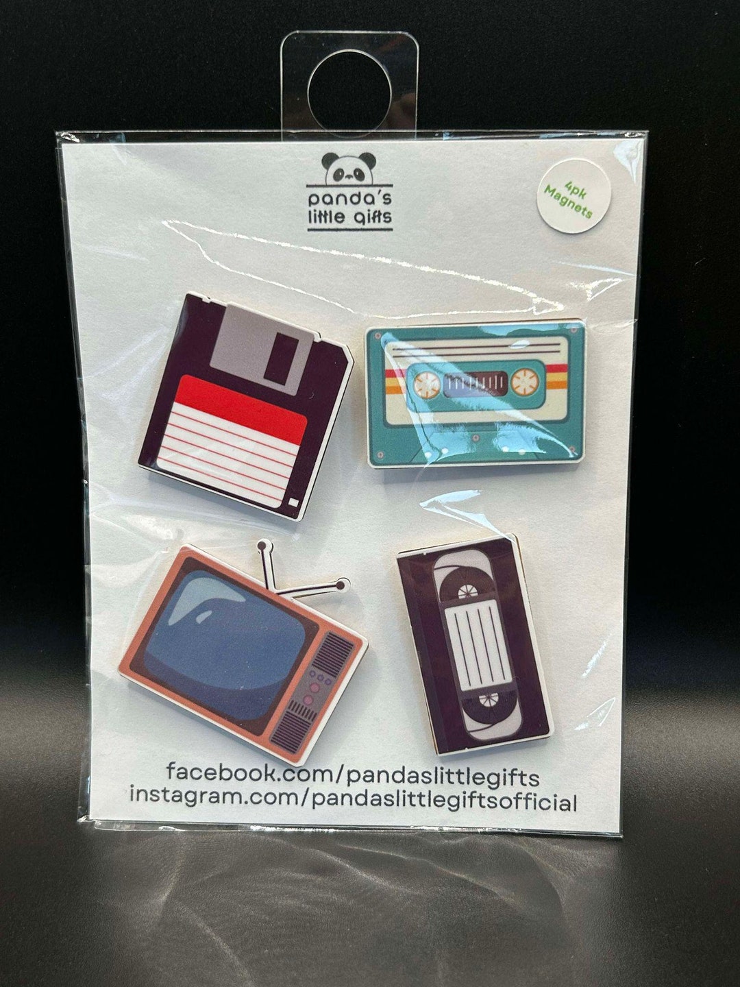 Retro Tech Magnet Set - Handmade Wooden Magnets - Floppy Disk, Cassette ...