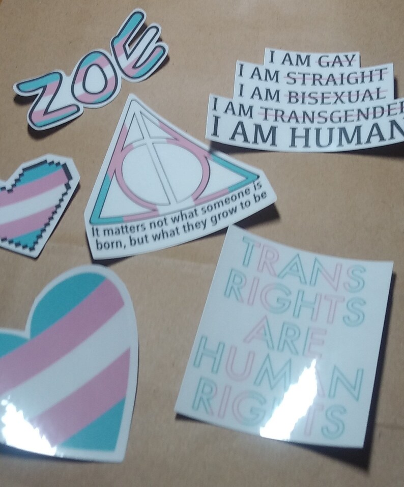 TRANSGENDER Stickers FTM MTF Pride Stickers custom name | Etsy