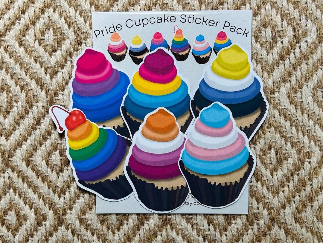 LGBT Pride Cupcake Sticker Pack 6 Sticker Pack - Etsy