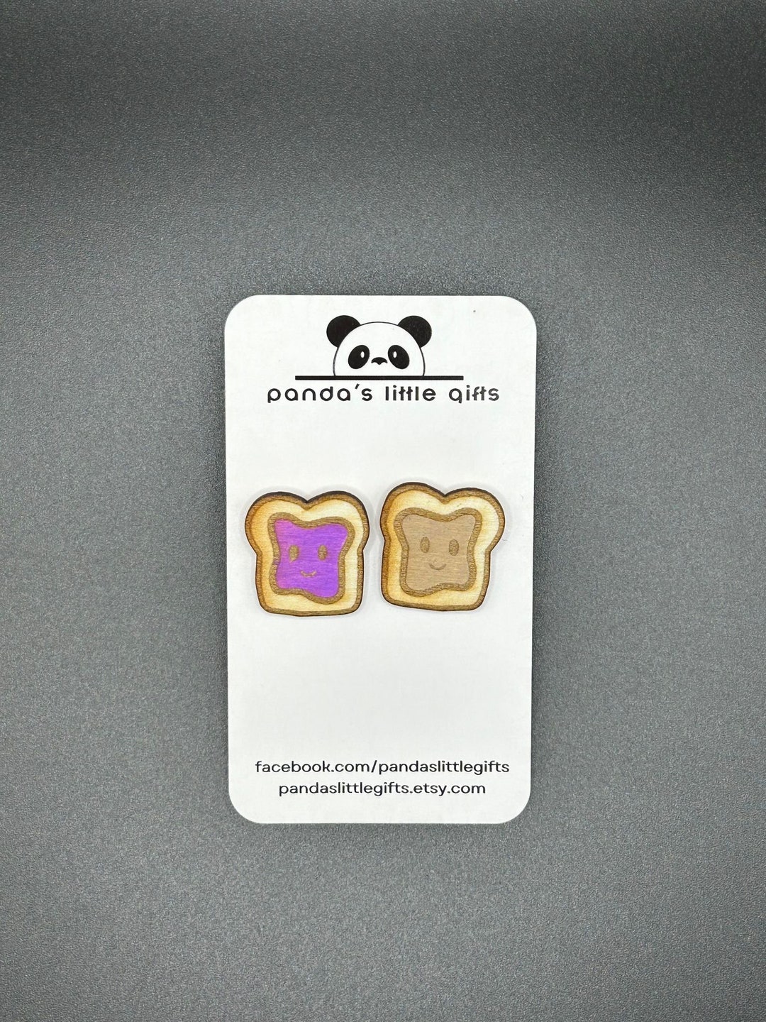 Handmade Wooden Buddy Pins - Peanut Butter and Jelly, PB & J Hand ...