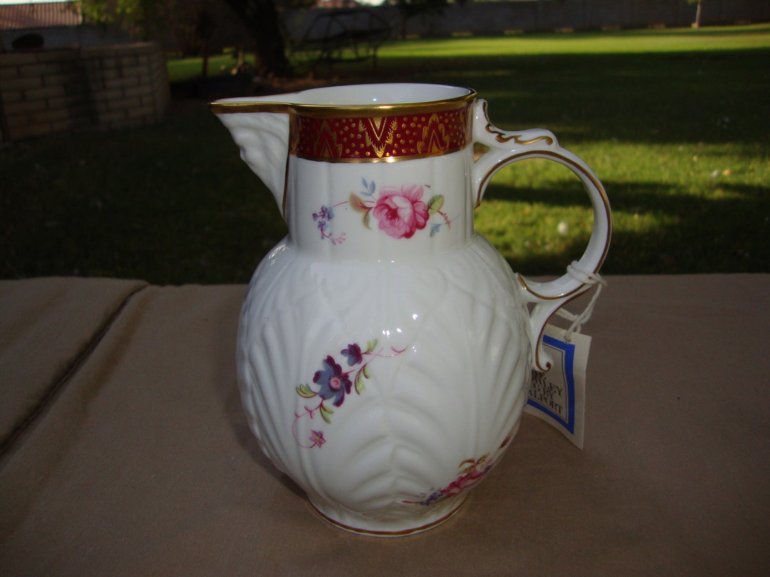 Coalport Bone China England Caughley Mask Head Jug W/orig Paper Tag Red ...