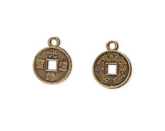 Chinese coin charm | Etsy