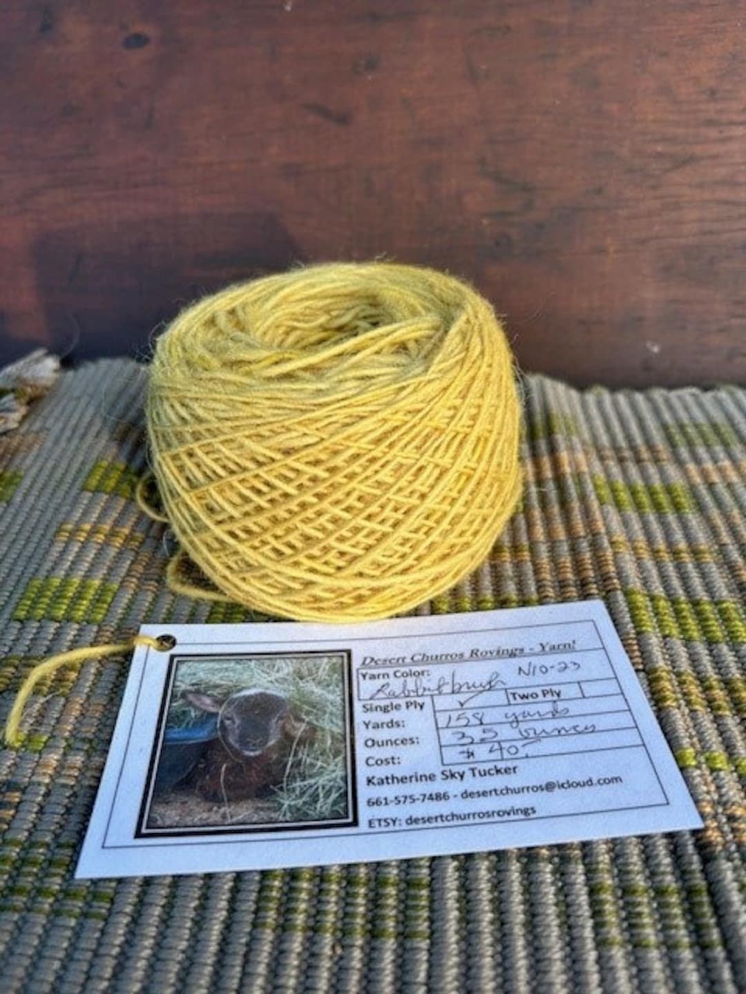 Navajo Churro Sheep Single Ply Yarn - Naturally Dyed - Rabbitbrush ...