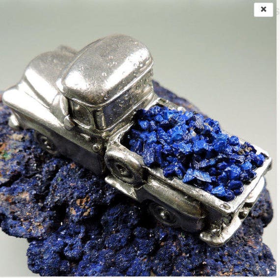 Crushed Azurite Azurite Premium 9 Wood Inlay Jewelry | Etsy